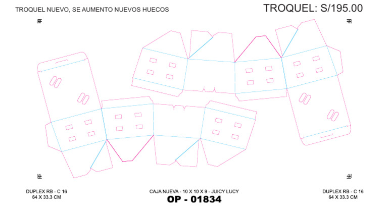 Nuevo Troquel - Caja 10 x 10 x 9 - Juicy Lucy - Mod | PDF