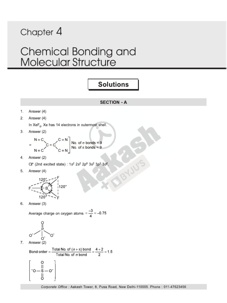 Chemical Bonding Solutions | PDF