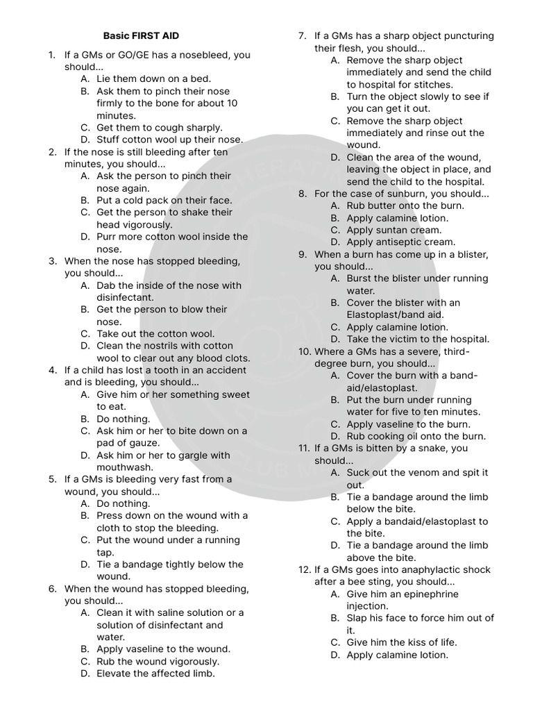 basic first aid training | PDF | First Aid | Diseases And Disorders