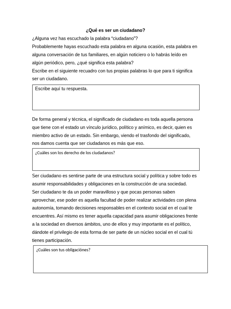 Qué Es Ser Un Ciudadano | PDF | Ciudadanía | Estado (política)