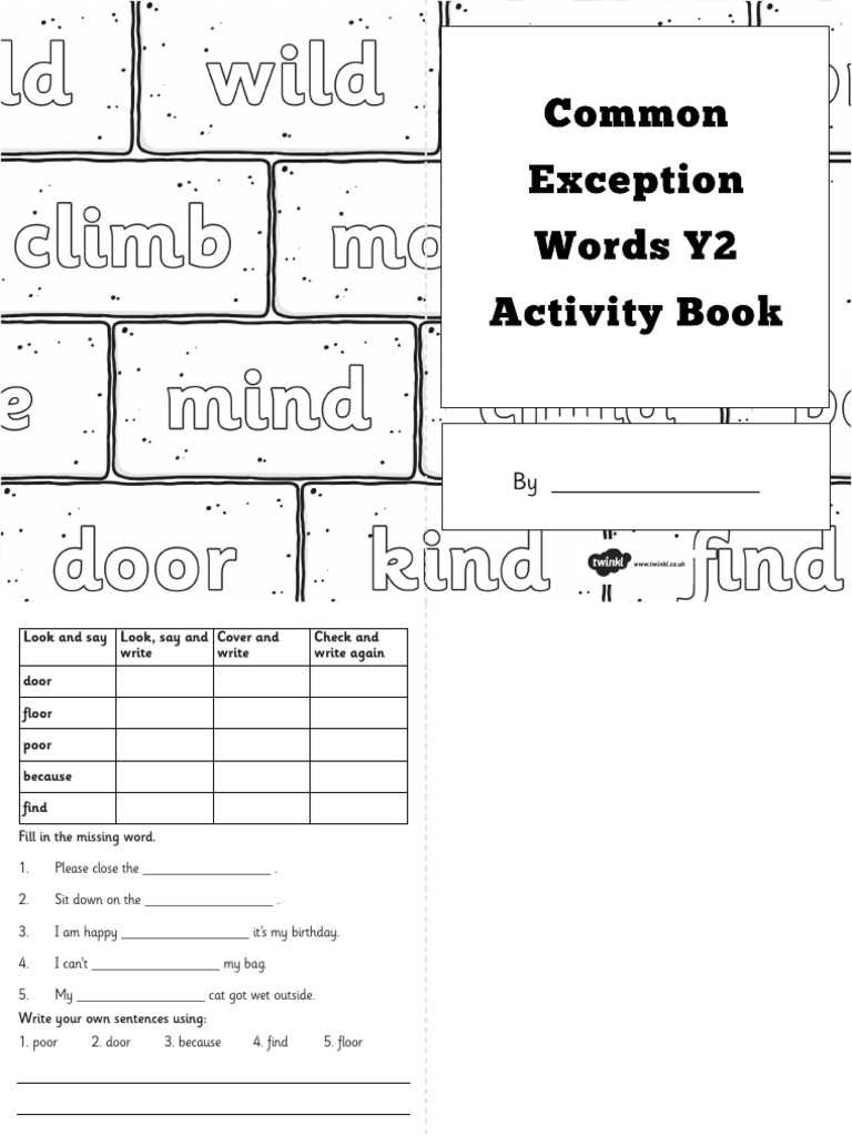 T L 5641 Common Exception Words Year 2 Activity Book | PDF
