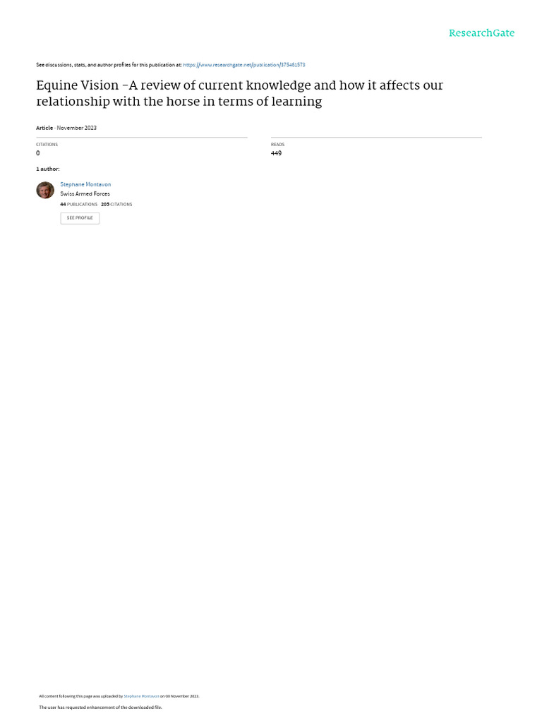 Equine Vision DR Stephane Montavon DVM SRMDM 1 2023 Version DEF | PDF ...