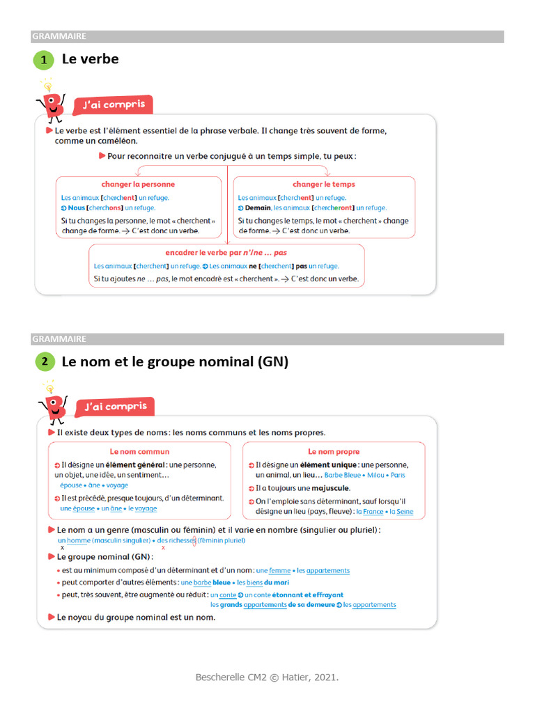 Grammaire CM2 : Leçons et Exercices | PDF
