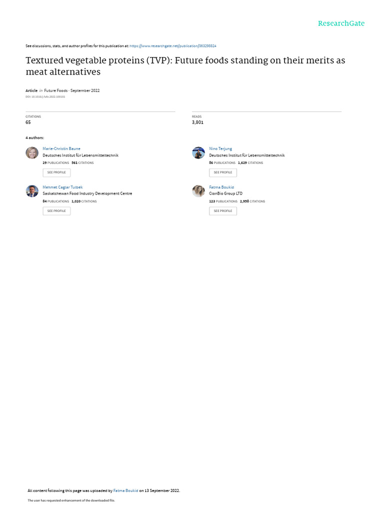 Textured Vegetable Proteins | PDF | Pasta | Extrusion