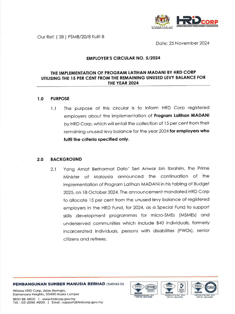 Employer - Circular - No.05 - 2024 ENG PLM 2.0 1 | PDF