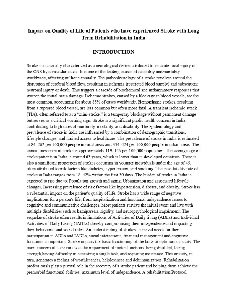 Research Project Draft Semester8 | PDF | Stroke | Diseases And Disorders