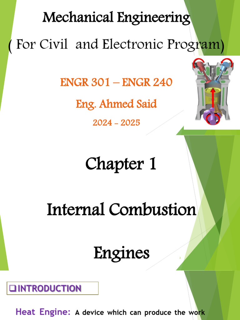 ch1- Internal Combustion Engines2024-2025 (1) | PDF | Internal Combustion Engine | Engines