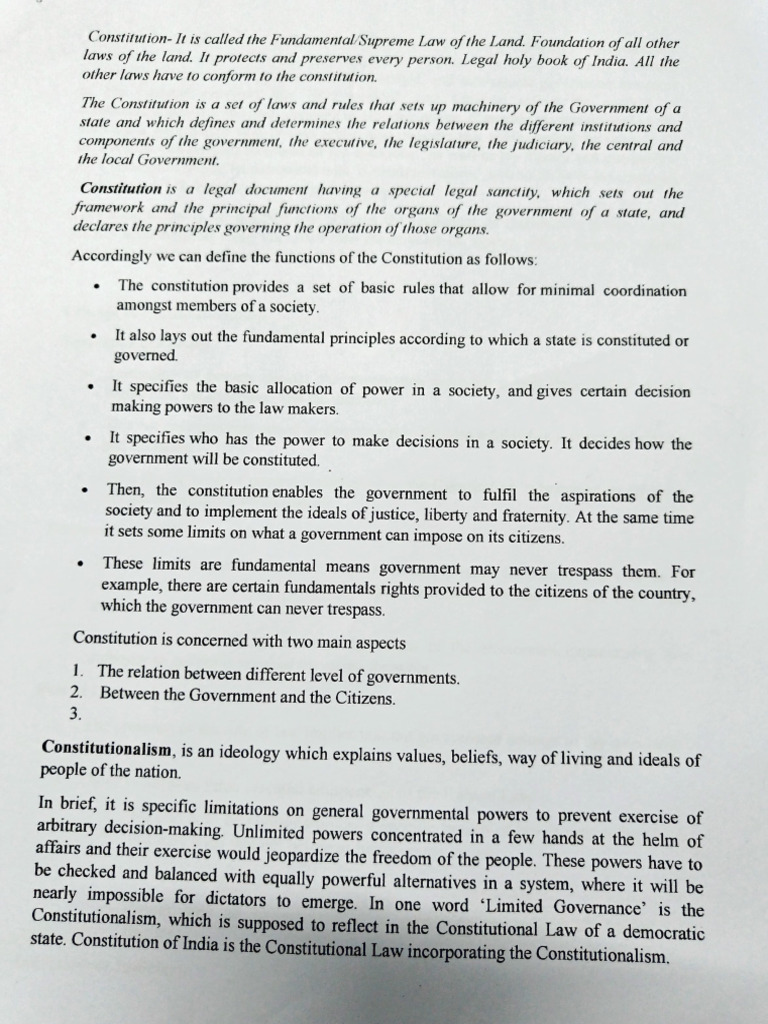 Consti ND Constitutionlism | PDF | Rule Of Law | Separation Of Powers