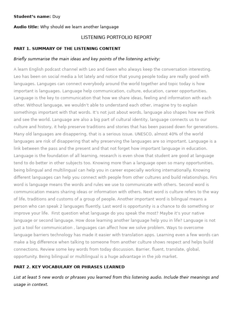 Importance of Learning Languages | PDF | Multilingualism | Human ...