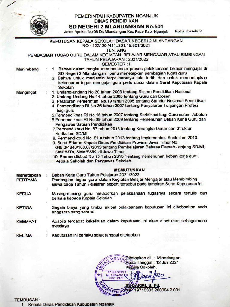 SK Tugas 2021 2022 Sem 1 | PDF