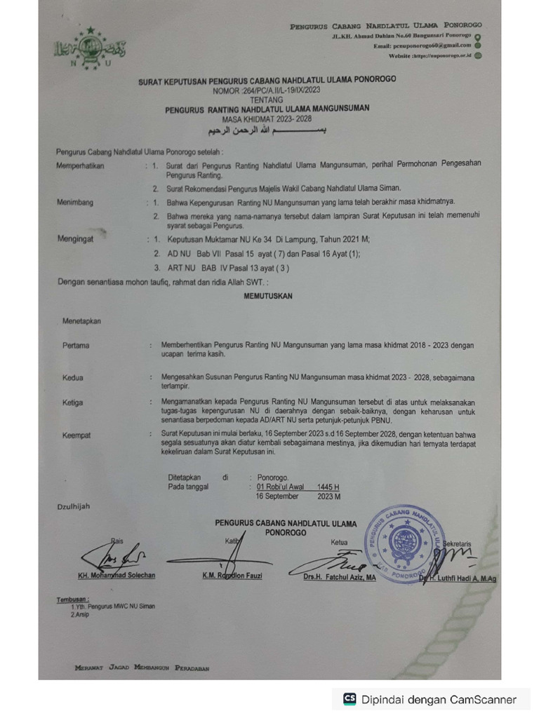 14 - SK PRNU MANGUNSUMAN 2023 2028 Baru | PDF