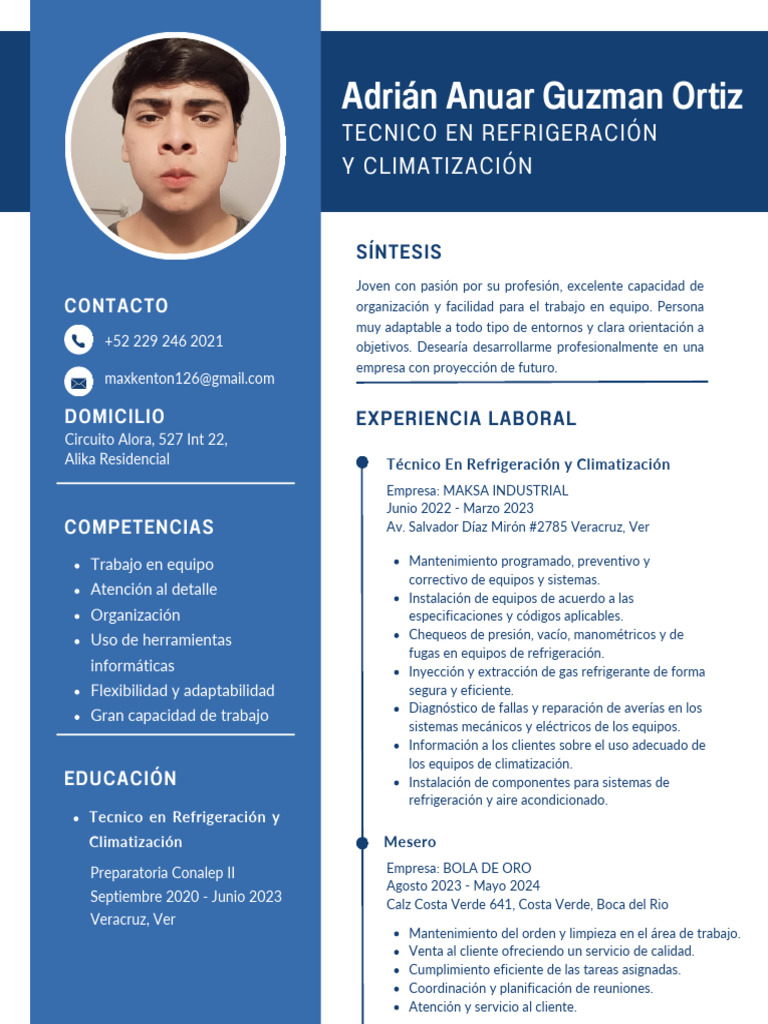 Currículum Vitae CV de Adrián Anuar Guzman Ortiz | PDF