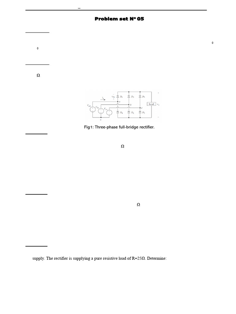Problem set N05 of EE331 2024 2025 | PDF | Rectifier | Root Mean Square