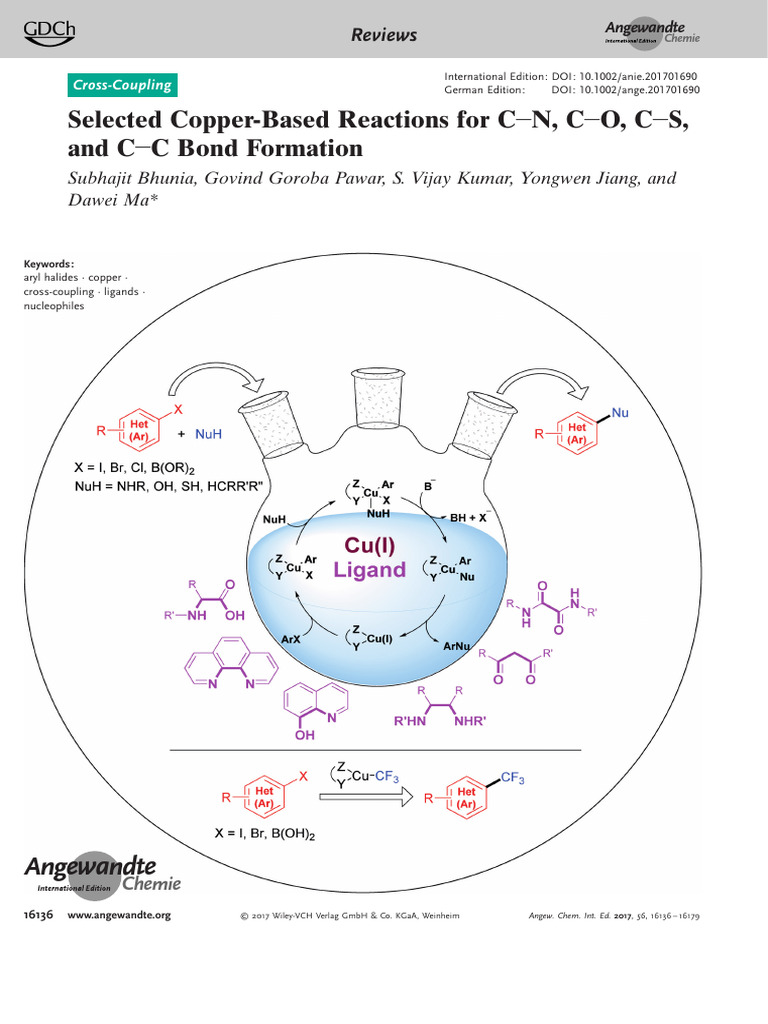 Angew Chem Int Ed - 2017 - Bhunia - Selected Copper‐Based Reactions for C N C O C S and C C Bond ...