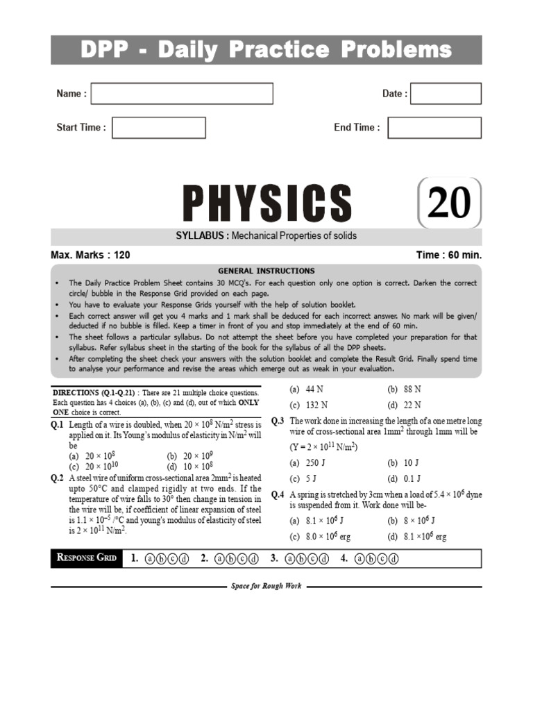 DPPS Neet Disha Physics Original_Part23 | PDF | Young's Modulus | Elasticity (Physics)