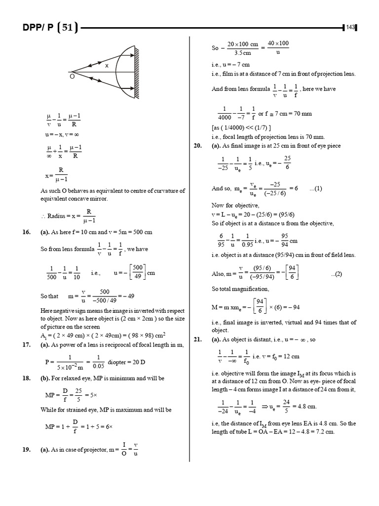 DPPS Neet Disha Physics Original - Part64 143 | PDF | Optics | Lenses