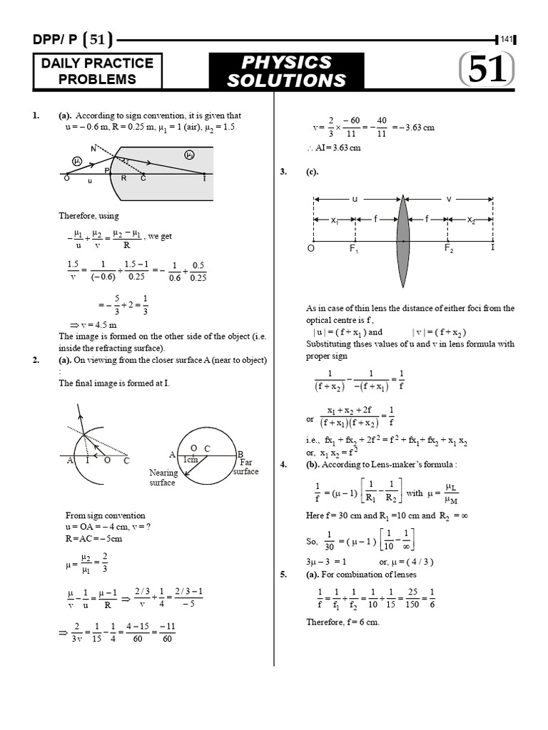 DPPS Neet Disha Physics Original_Part64 141 | PDF | Imaging | Glass Engineering And Science