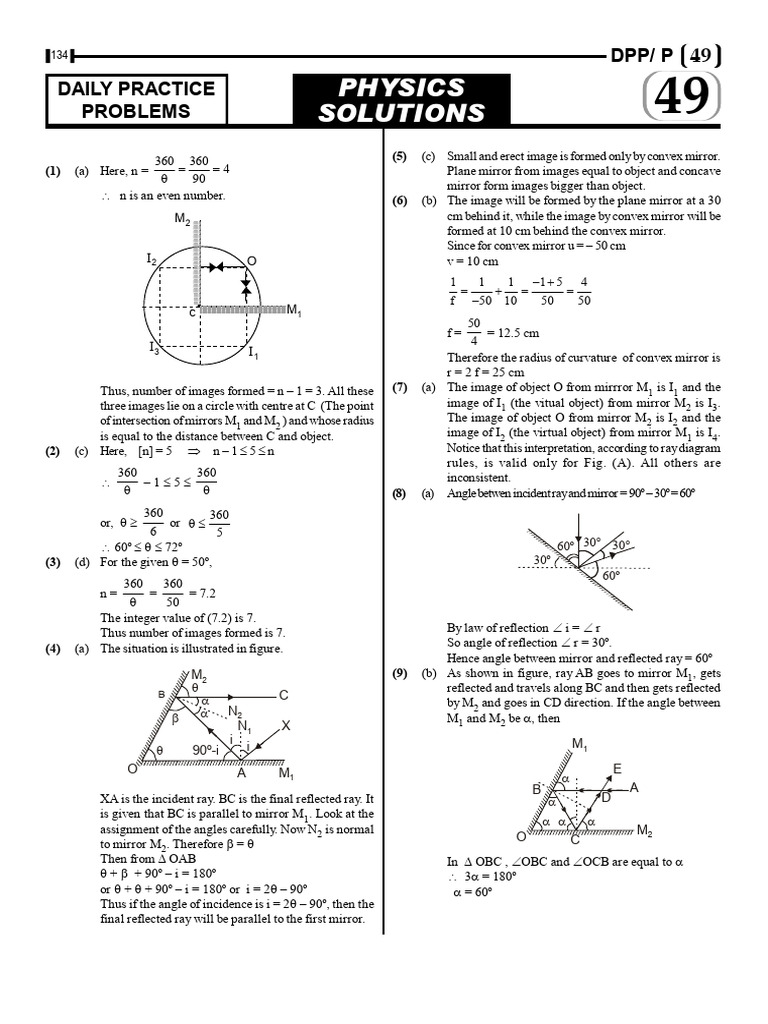DPPS Neet Disha Physics Original - Part64 133 | PDF | Mirror | Elementary Geometry