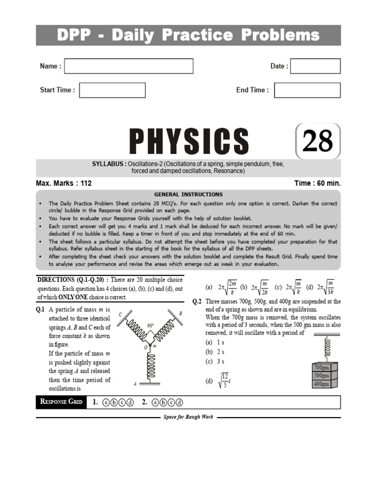 DPPS Neet Disha Physics Original_Part31 | PDF | Pendulum | Oscillation