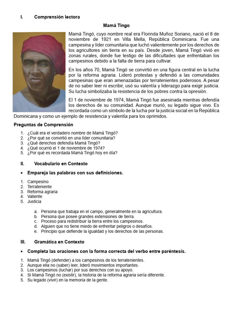 Mamá Tingó: Lucha y legado campesino | PDF | Campesino