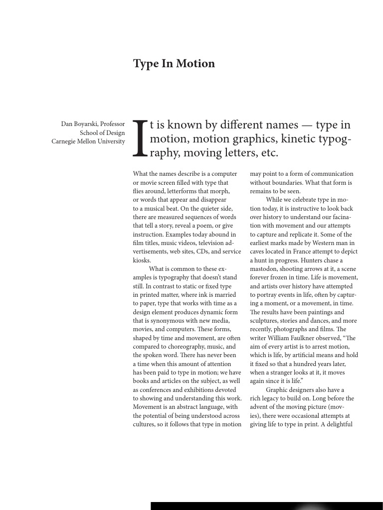 Typesetting Assignment | PDF | Typography | Animation