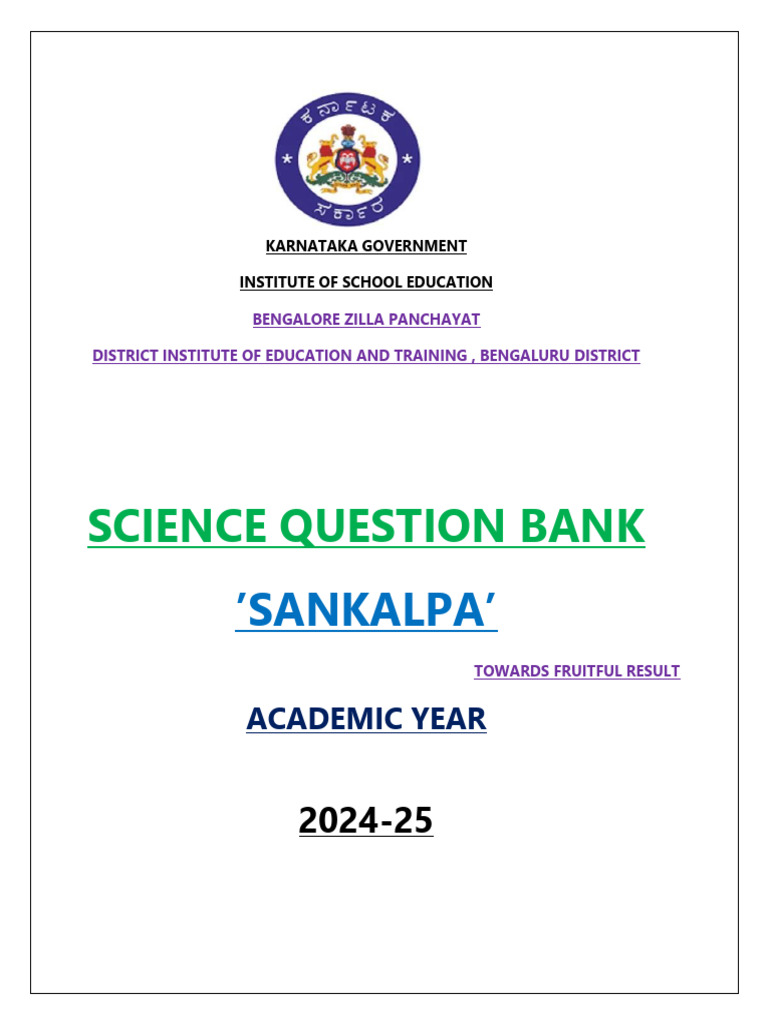 Science Question Bank for Education 2024-25 | PDF | Nervous System ...