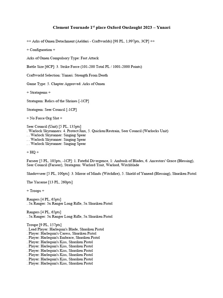 Clement Tournade 1st Place Oxford Onslaught 2023 | PDF