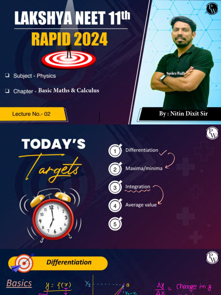 Basic Maths & Calculus 02 Class Notes Lakshya 11th NEET Rapid Revision ...