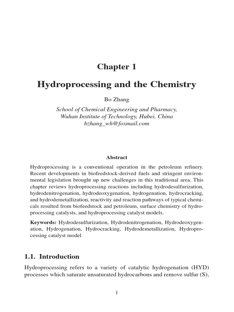 zhang-2018-hydroprocessing-and-the-chemistry | PDF | Cracking (Chemistry) | Pyrolysis