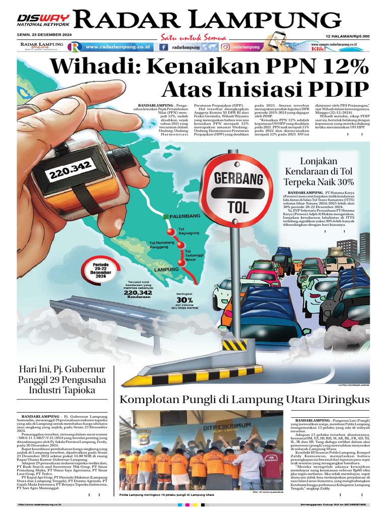 Radar Lampung, 23 Desember 2024 | PDF