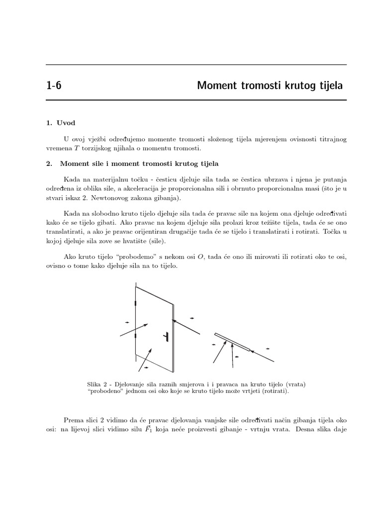 Moment tromosti krutog tijela | PDF