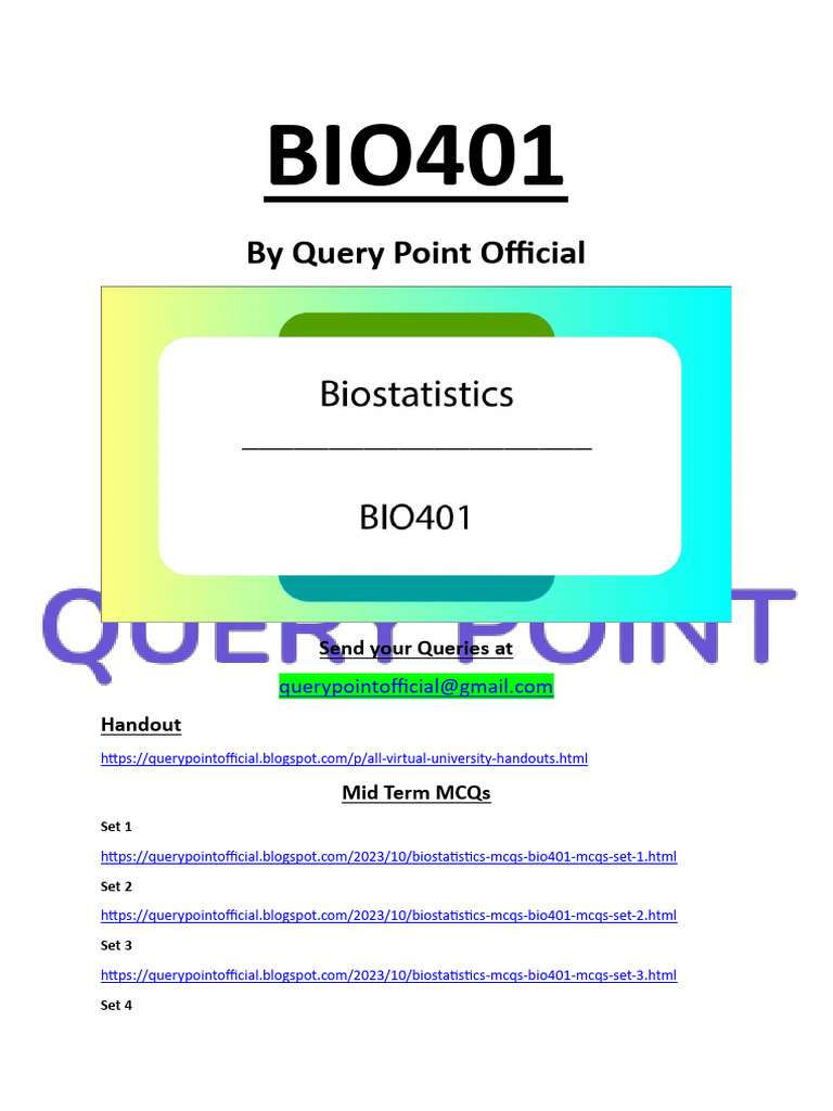 BIO401 by Query Point Official | PDF