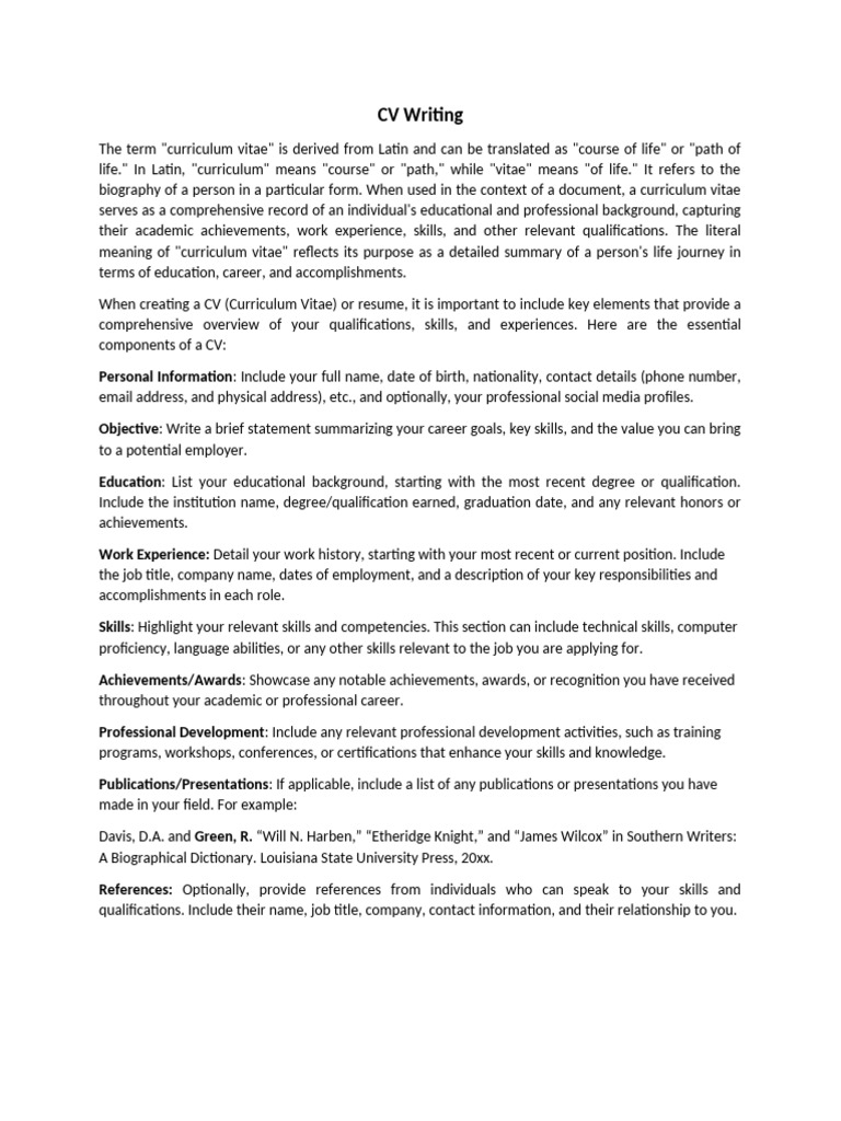 Creating a CV-1 | PDF | Computer Programming | Web Development