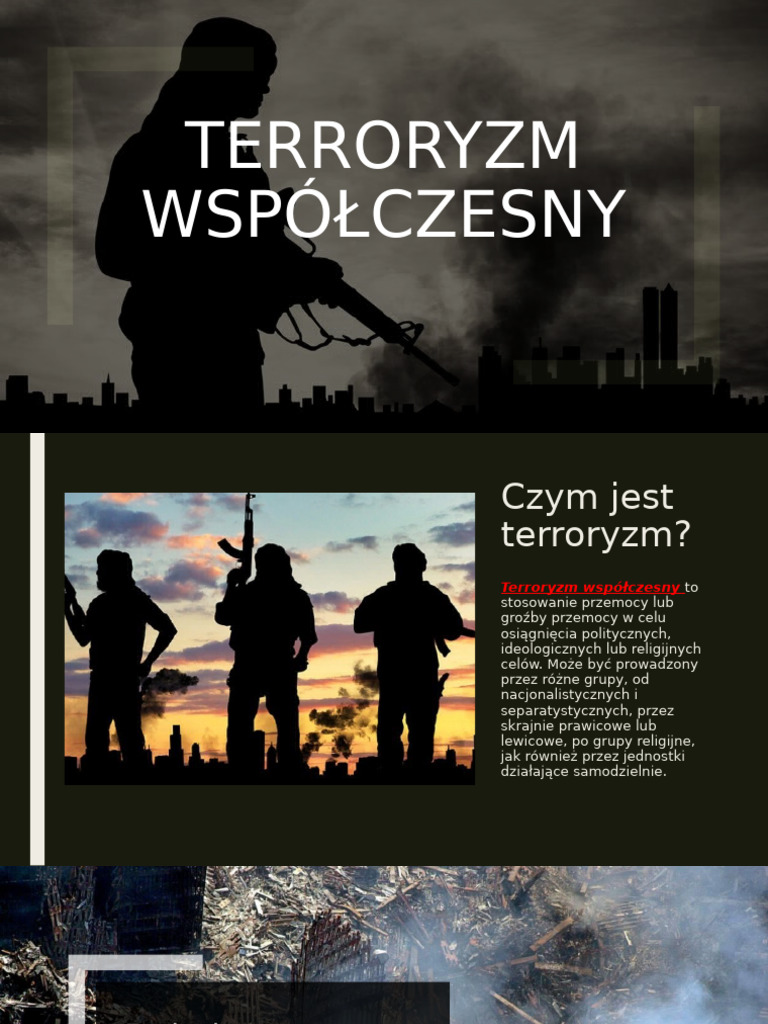 Terroryzm Współczesny Prezentacja | PDF