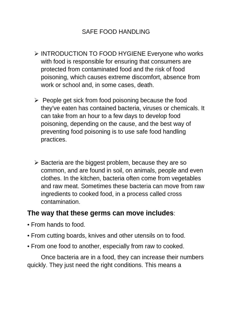 Safe Food Practices Guide | PDF