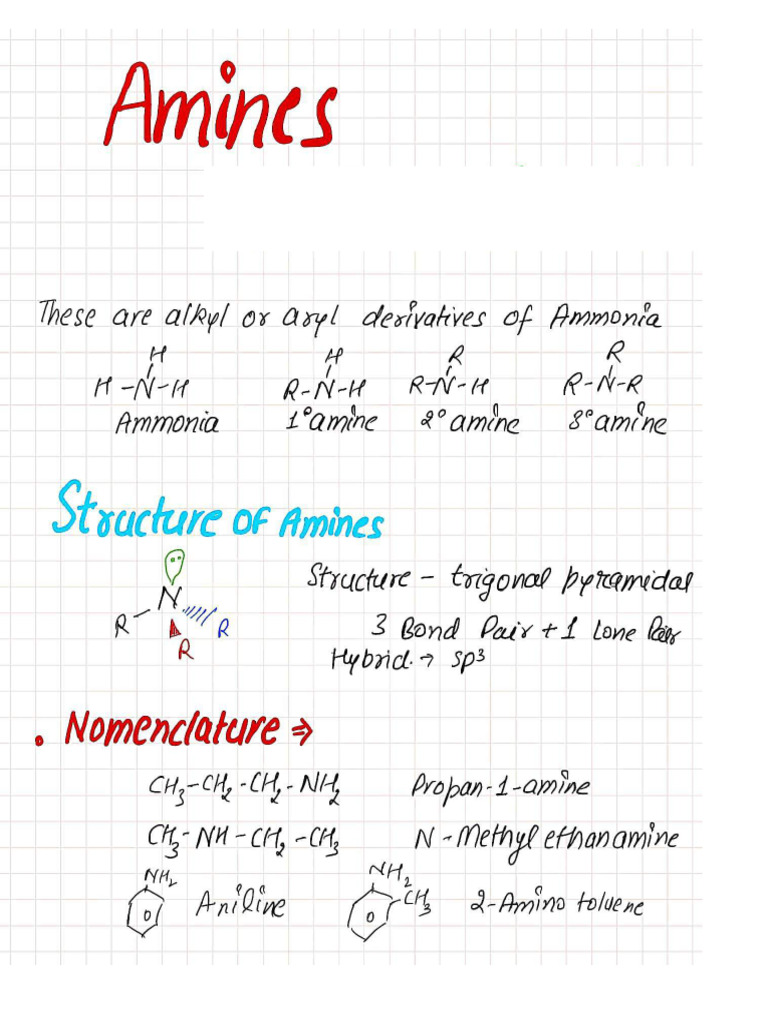 Amines Handwritten | PDF