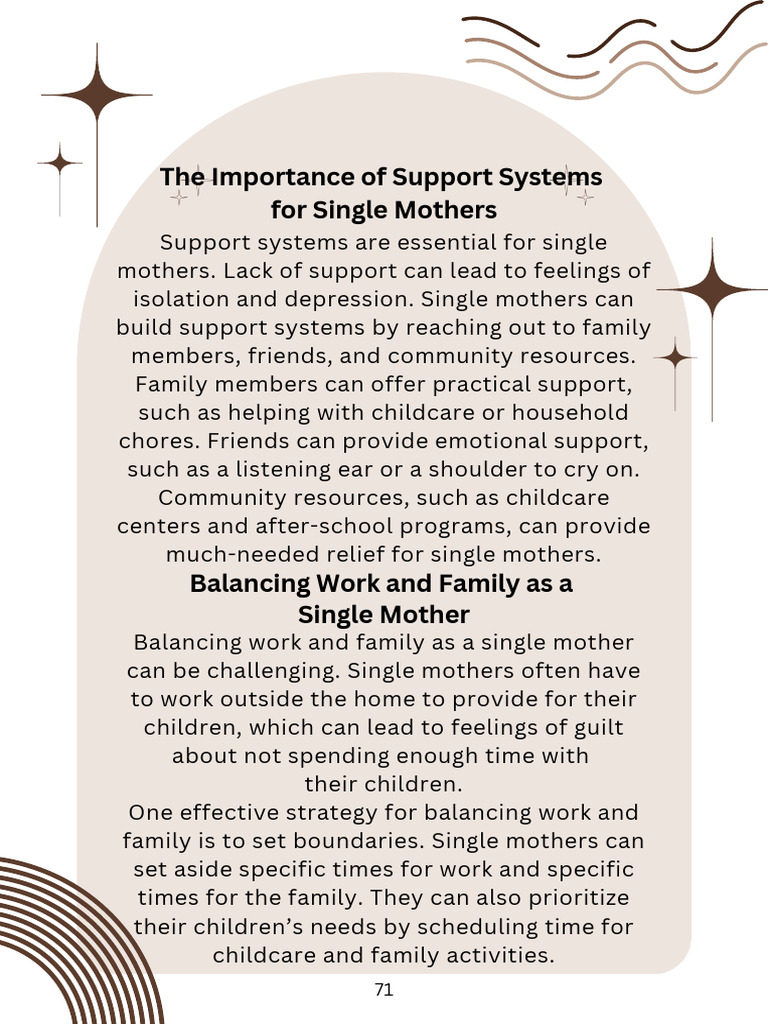 The Importance of Support Systems For Single Mothers | PDF