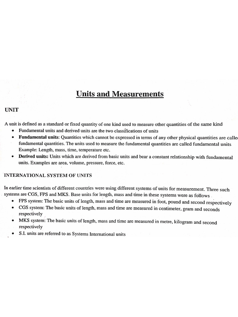 Understanding Units of Measurement | PDF | International System Of ...