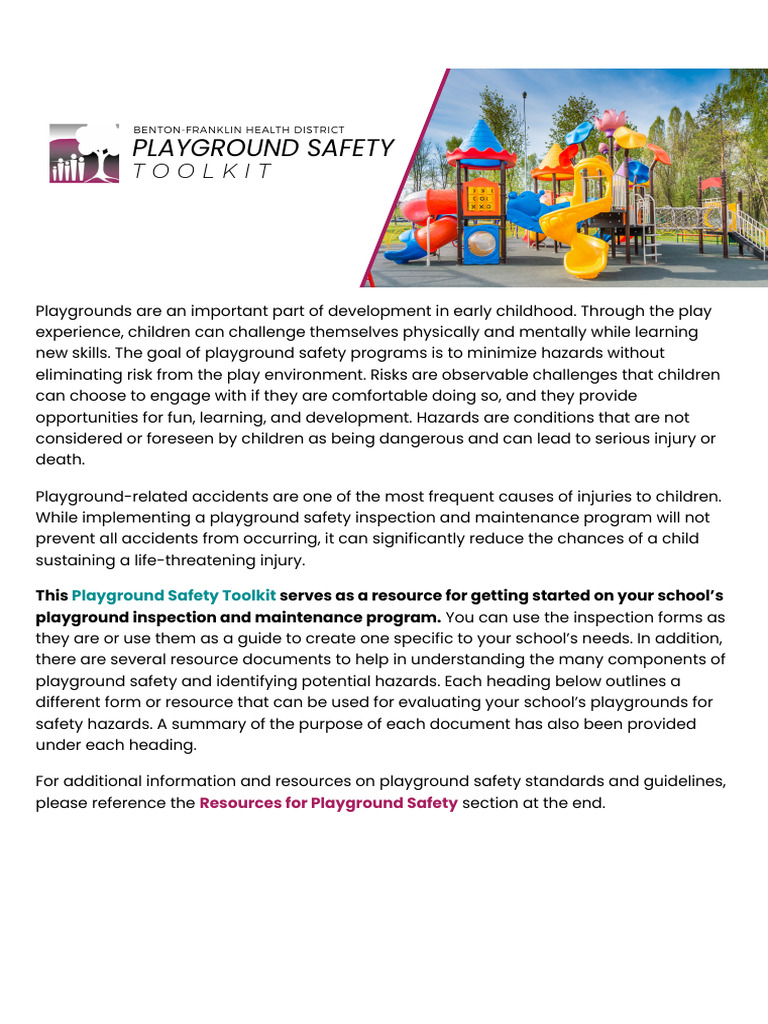 Playground Safety Toolkit 2024 | PDF | Playground | Safety