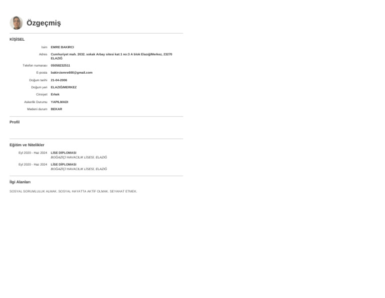 CV EMRE BAKIRCI #1 (1) | PDF