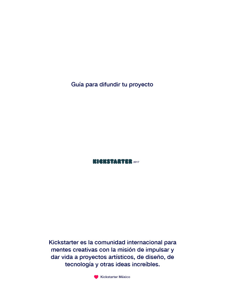 Guía de difusión - Kickstarter México | PDF | Pedal de arranque