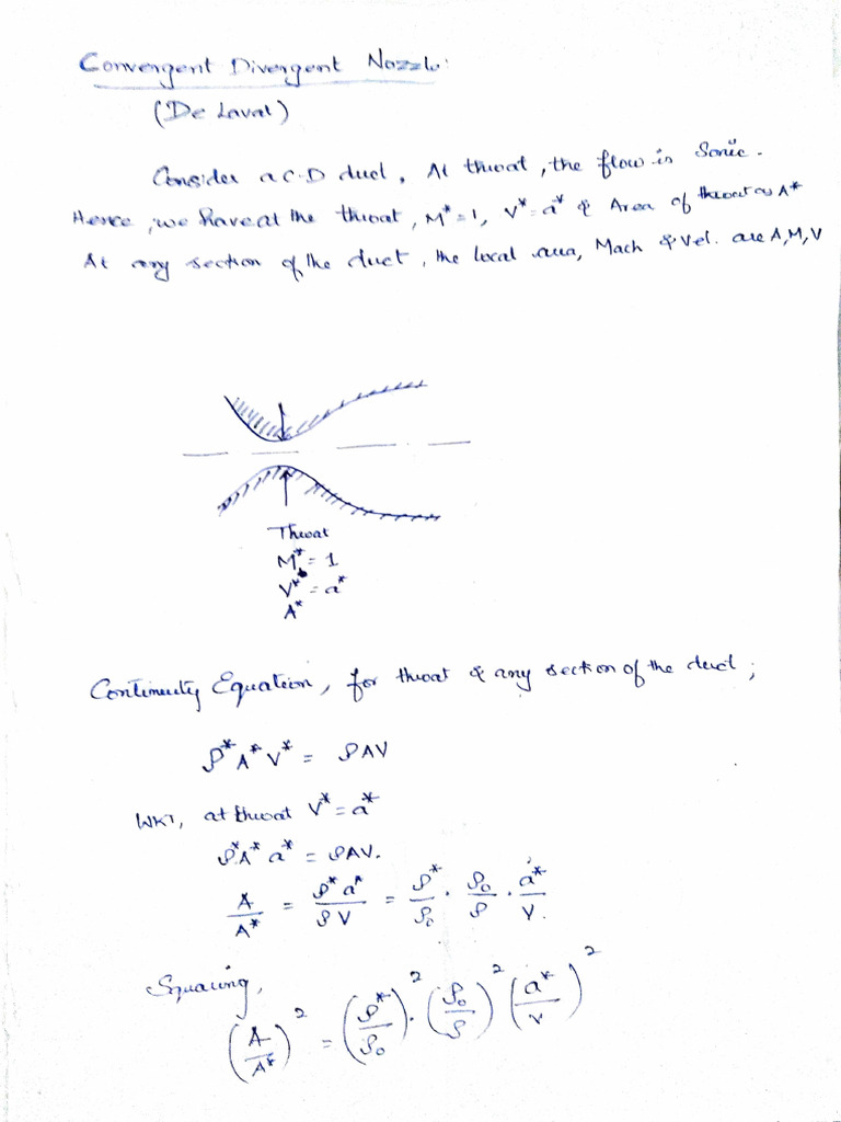 Area Mach Relation For CD Nozzle | PDF