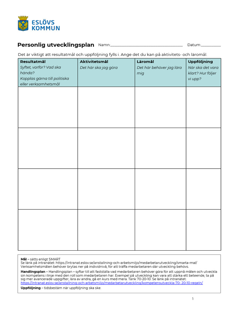 MAya Akgun Personlig-Utvecklingsplan | PDF