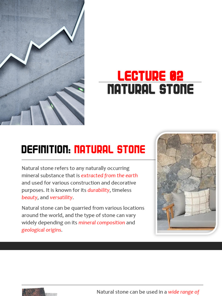 Lecture 02 - Natural Stone | PDF | Rock (Geology) | Countertop