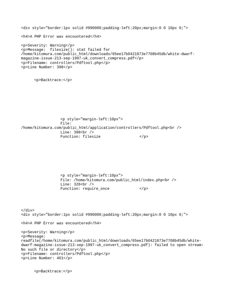 PHP Error Debugging Guide | PDF