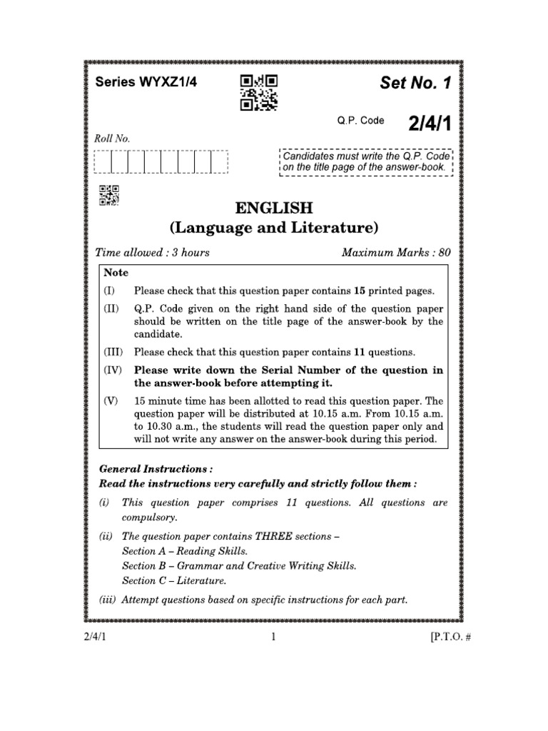 English Lang. and Lit Paper 03 | PDF | Science