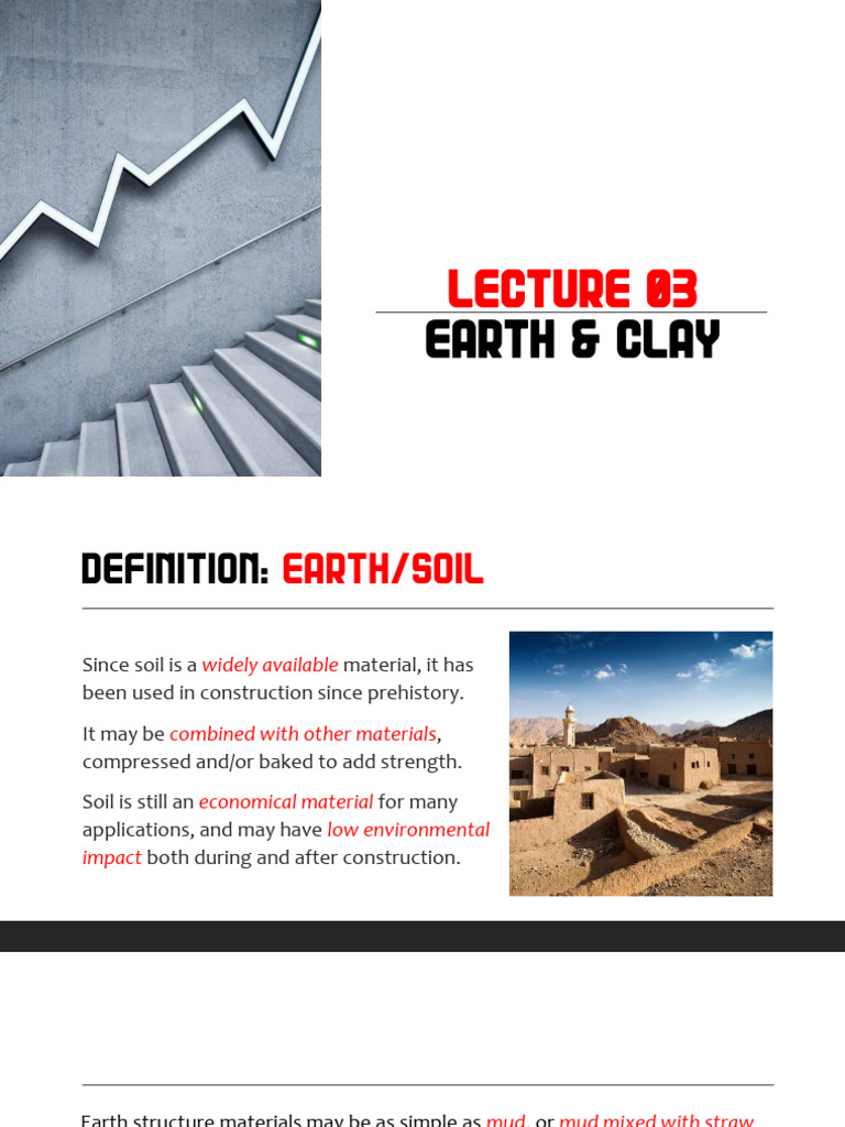 Lecture 03 - Earth & Clay | PDF | Soil | Natural Materials