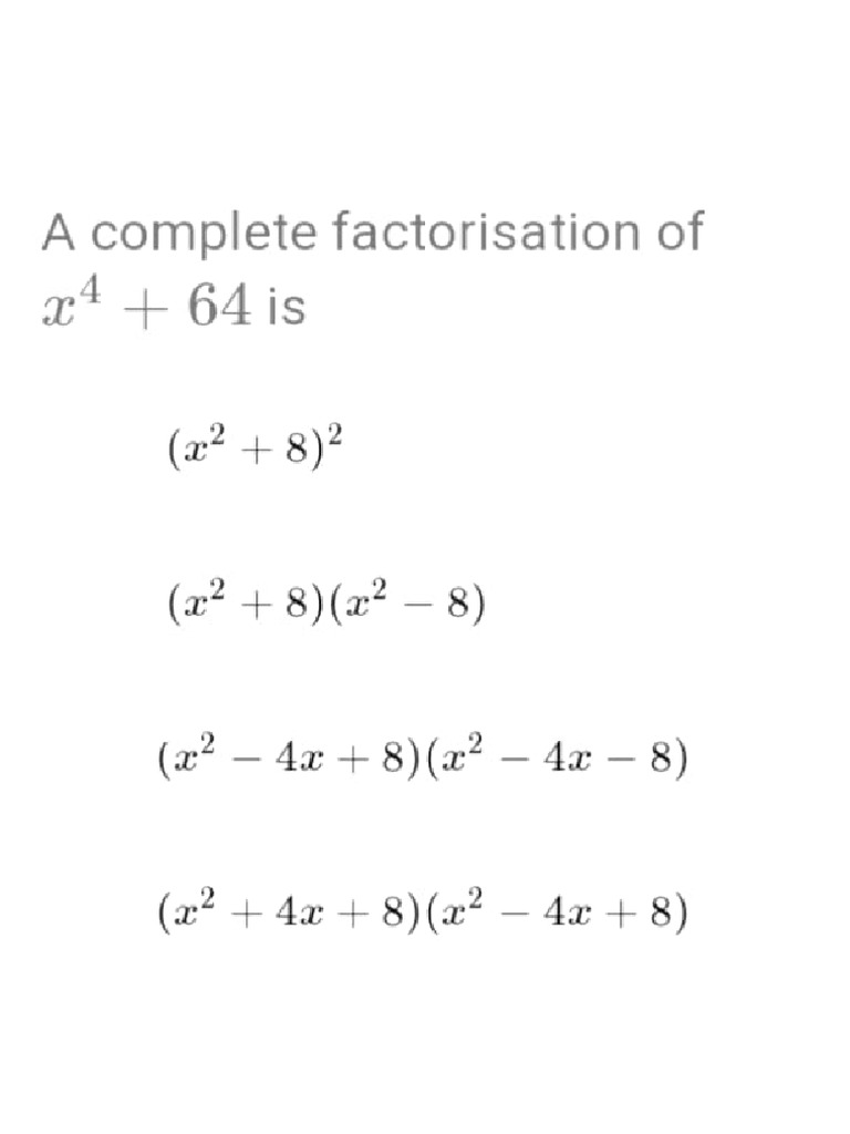 Factorisation Worksheet | PDF