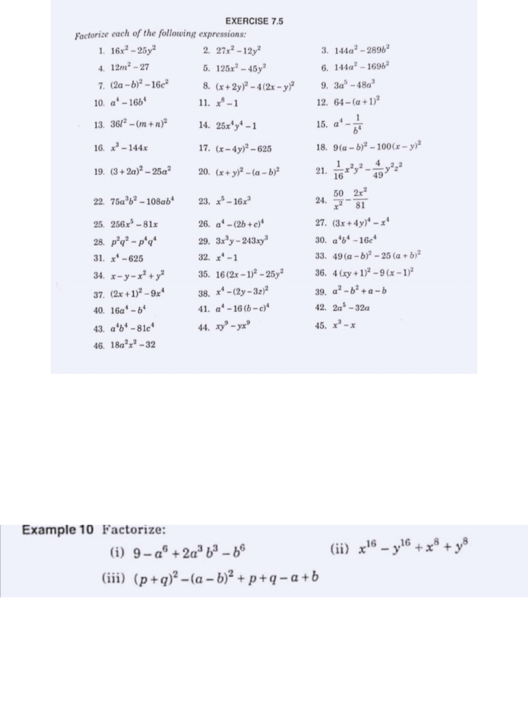 Factorisation Worksheet | PDF