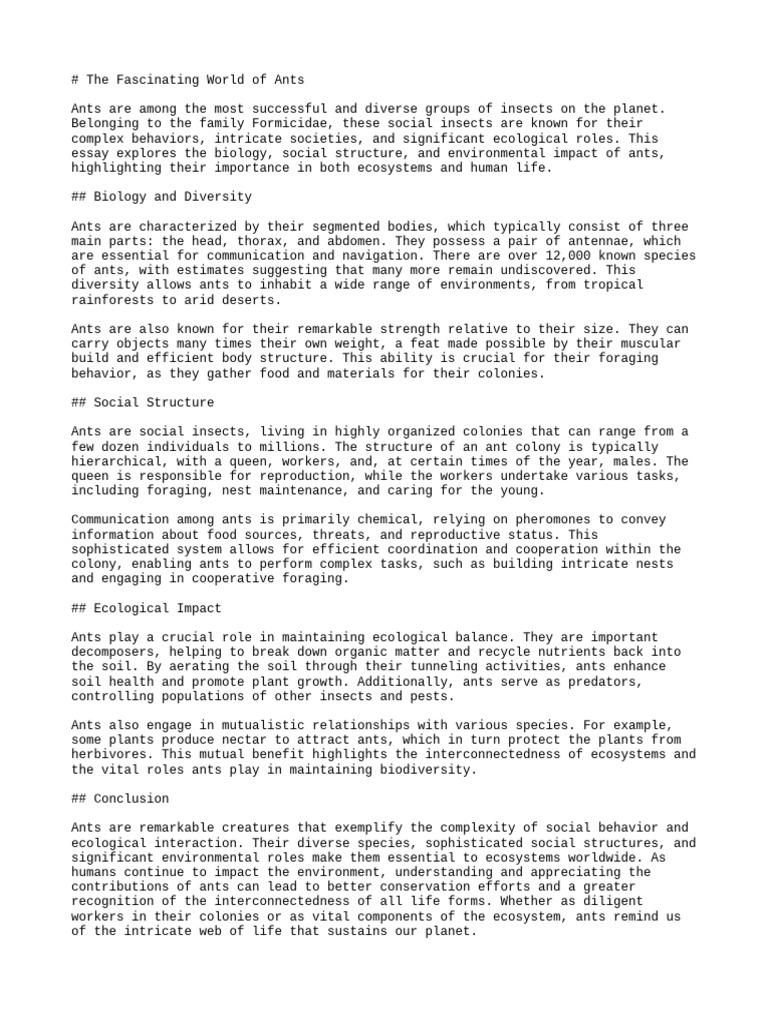 Ants | PDF | Ant | Ecology